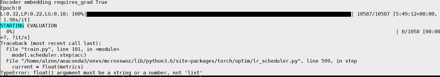 evaluating error while training DST module in CrossWoz · Issue #135 · thu-coai/ConvLab-2 · GitHub