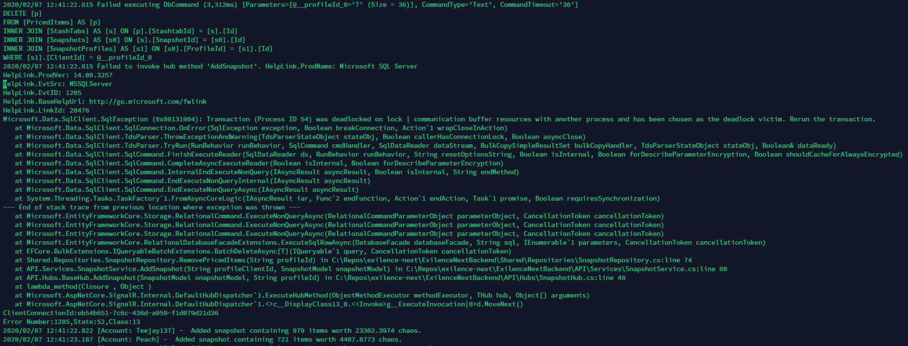 Deadlock exception · Issue #451 · viktorgullmark/exilence-next · GitHub