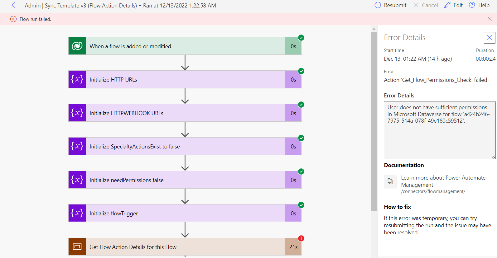 [CoE Starter Kit - QUESTION] Admin | Sync Template v3 (Flow Action Details) Fails · Issue #4423 ...