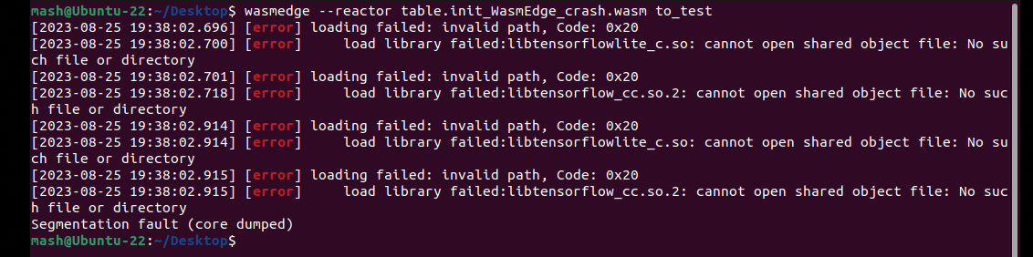 Crash report about the instruction `table.init` · Issue #2744 · WasmEdge/WasmEdge · GitHub
