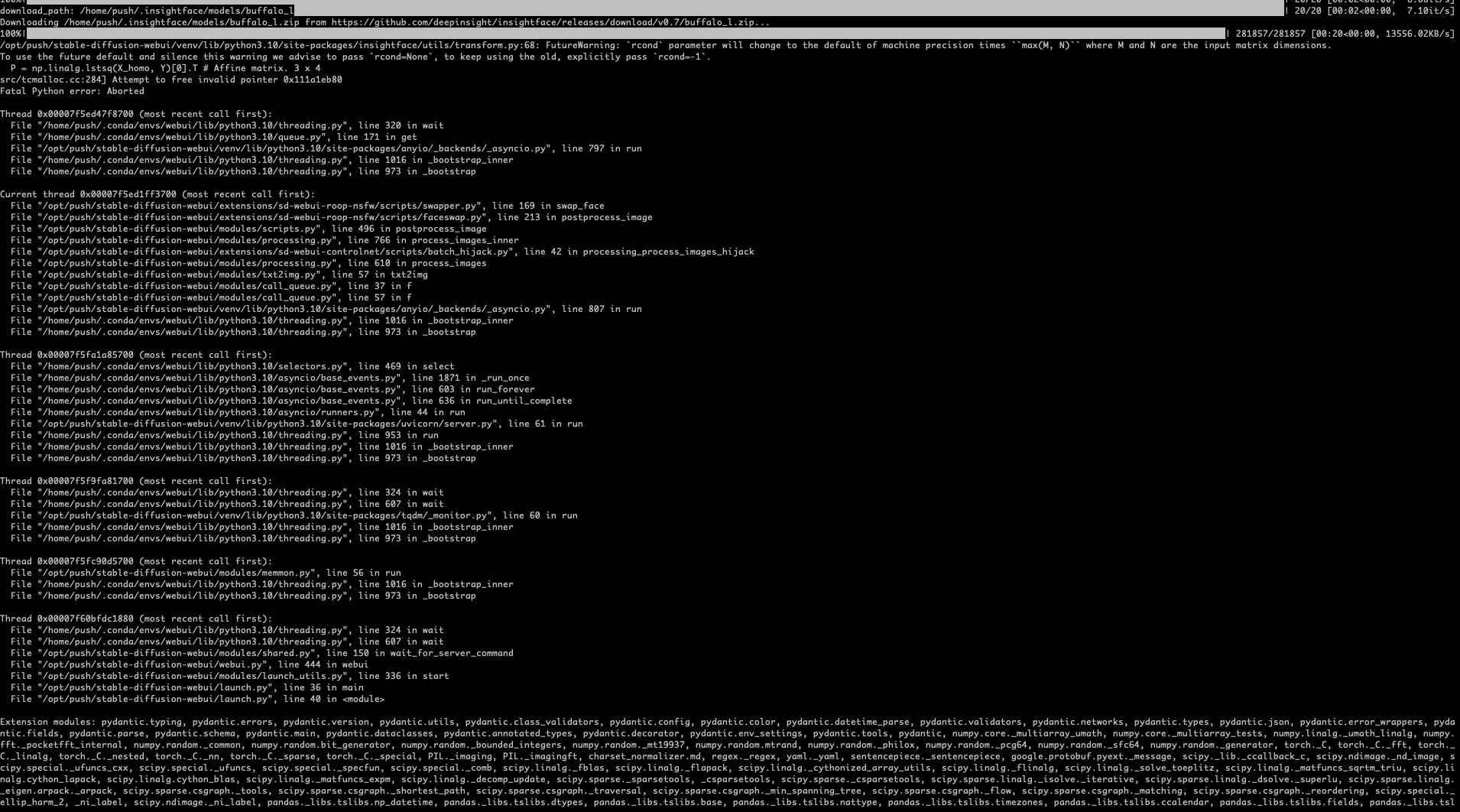 Srctcmalloccc284 Attempt To Free Invalid Pointer 0x111a1eb80 · Issue 31 · Gourieffsd Webui