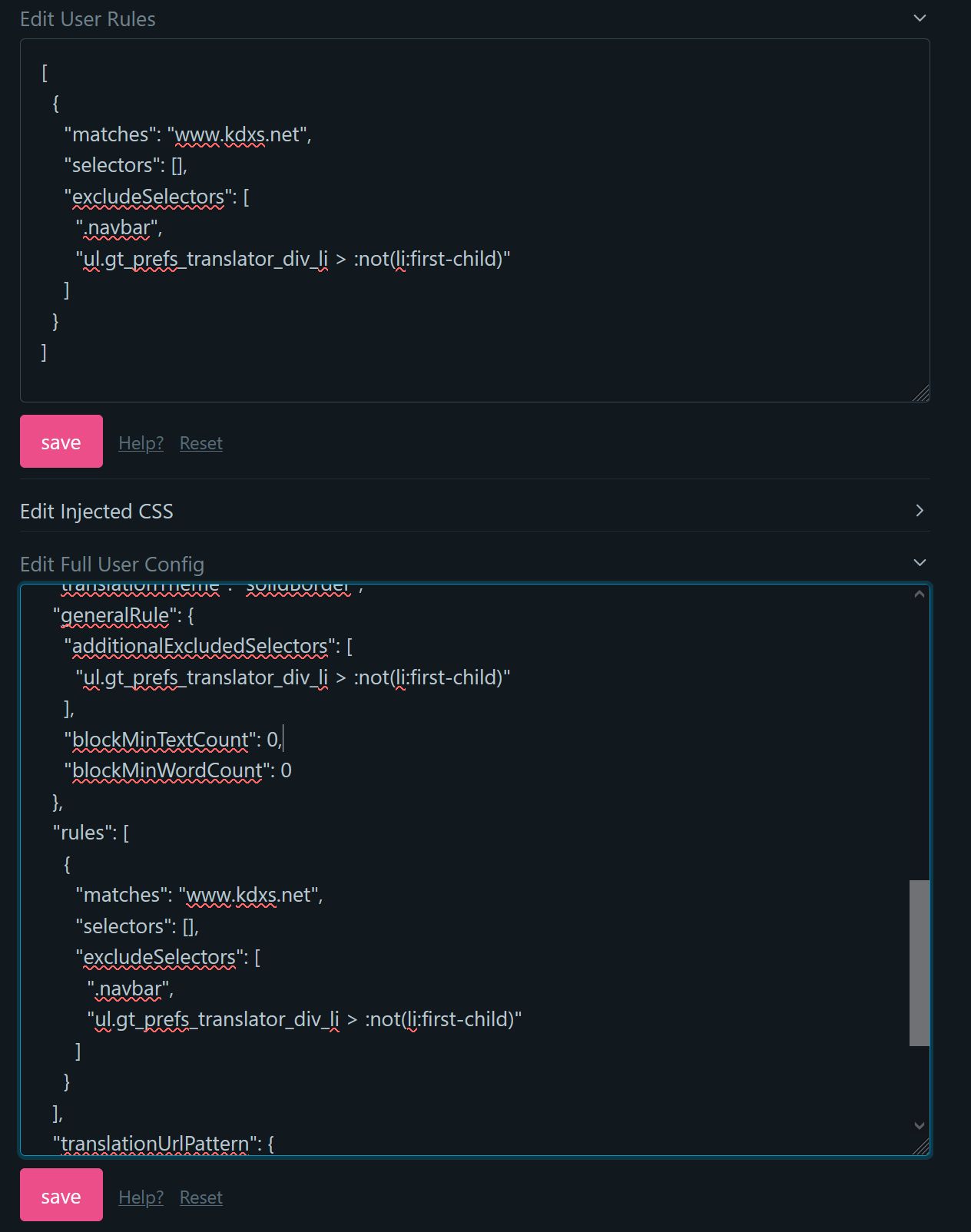 Some issues with excludeSelectors in Edit User Rules (Developer settings) · Issue #284 ...