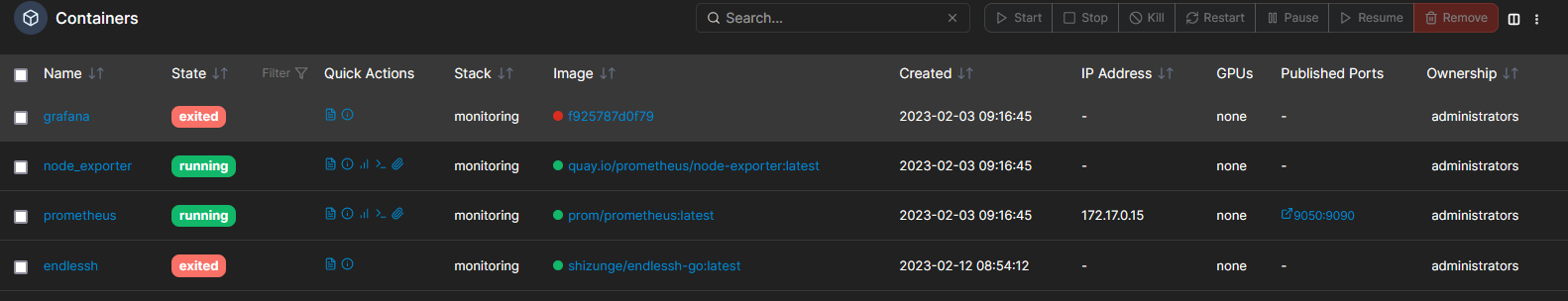 Portainer 2.17.0 Business Edition no longer able to recreate containers - Error 500 · Issue ...