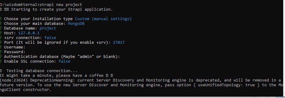 Unable to start strapi with MongoDb · Issue #5016 · strapi/strapi · GitHub