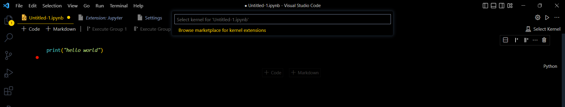 Even The Python Is Installed I Cant Select A Kernel After The Update Of