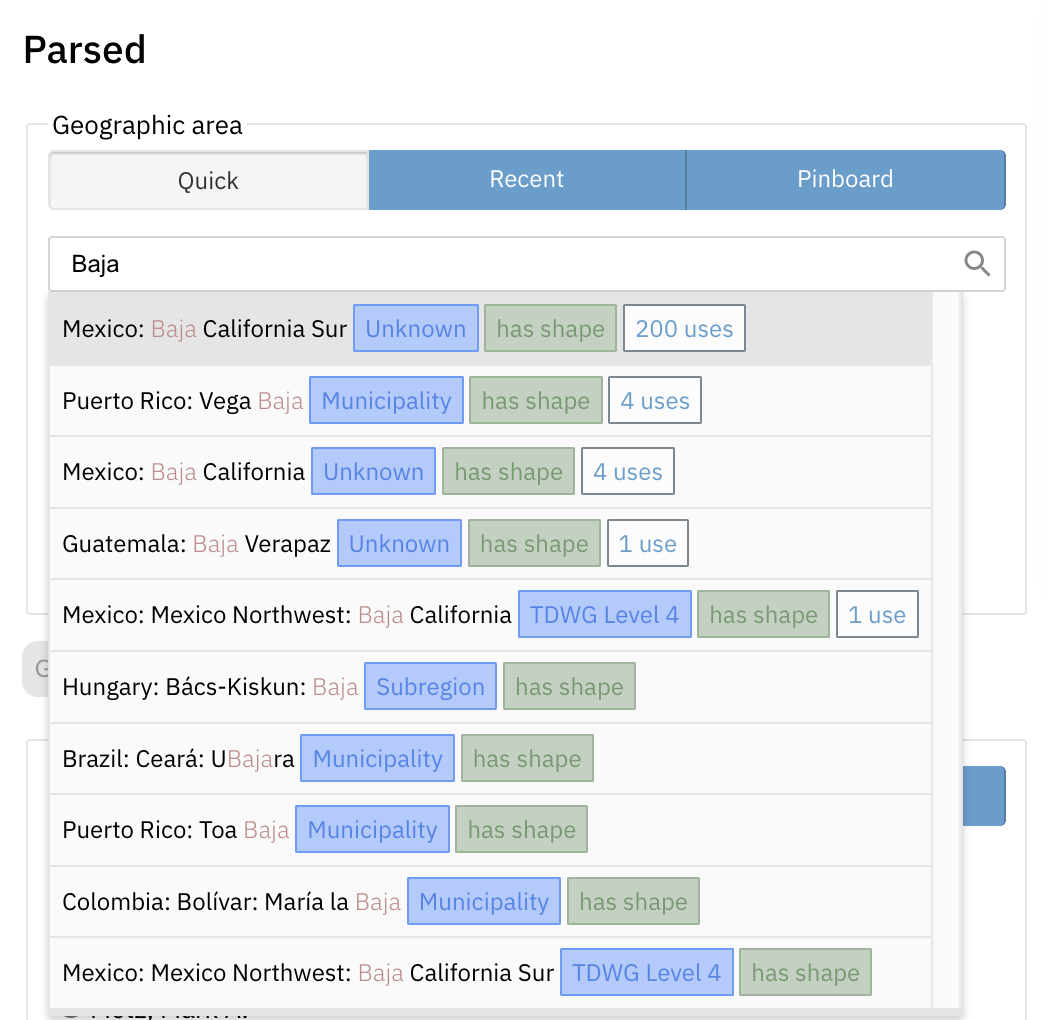 [Bug]: Task - Geographic Area Lookup: excluding geographic areas ...