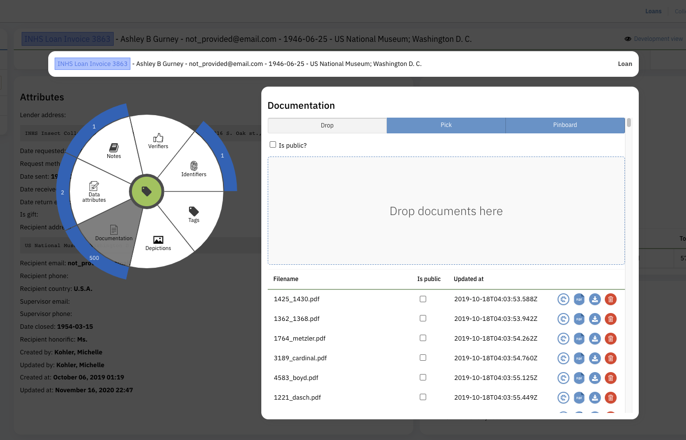 [Bug]: Loans showing too much documentation · Issue #3326 · SpeciesFileGroup/taxonworks · GitHub