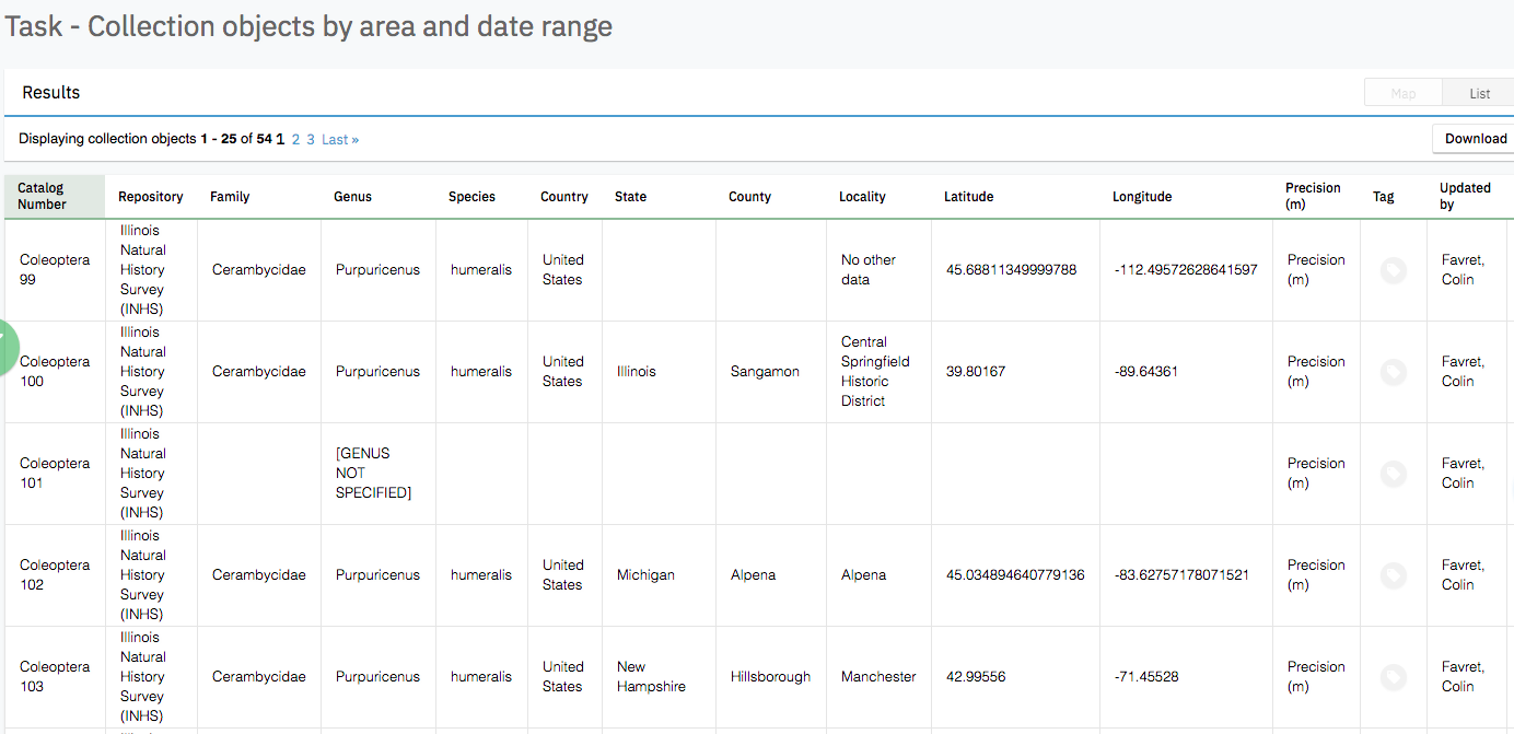 In Task - Collection objects by area and date range - cannot sort or ...