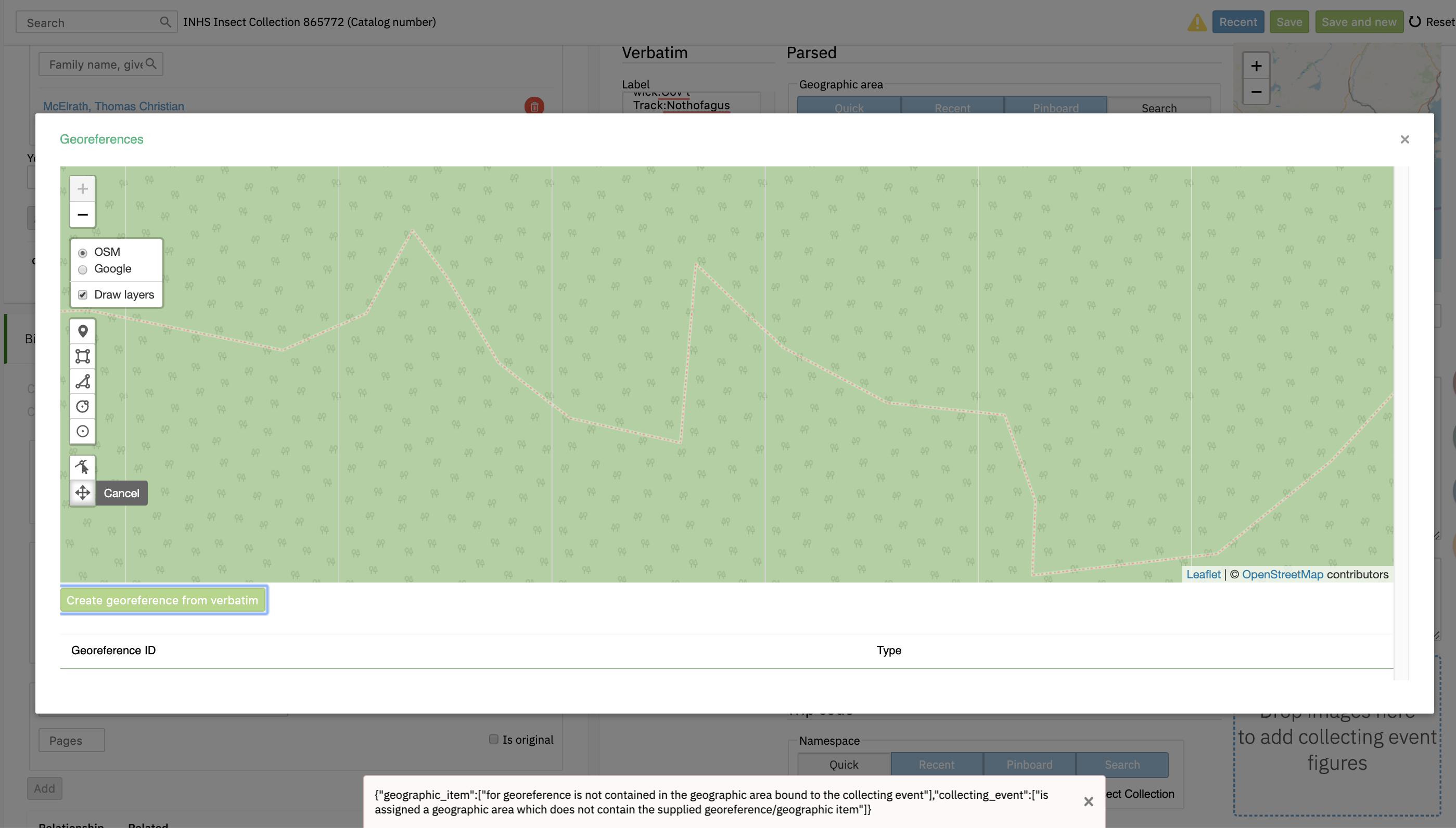 Bug - Comprehensive Digitization Form - georeference format ...