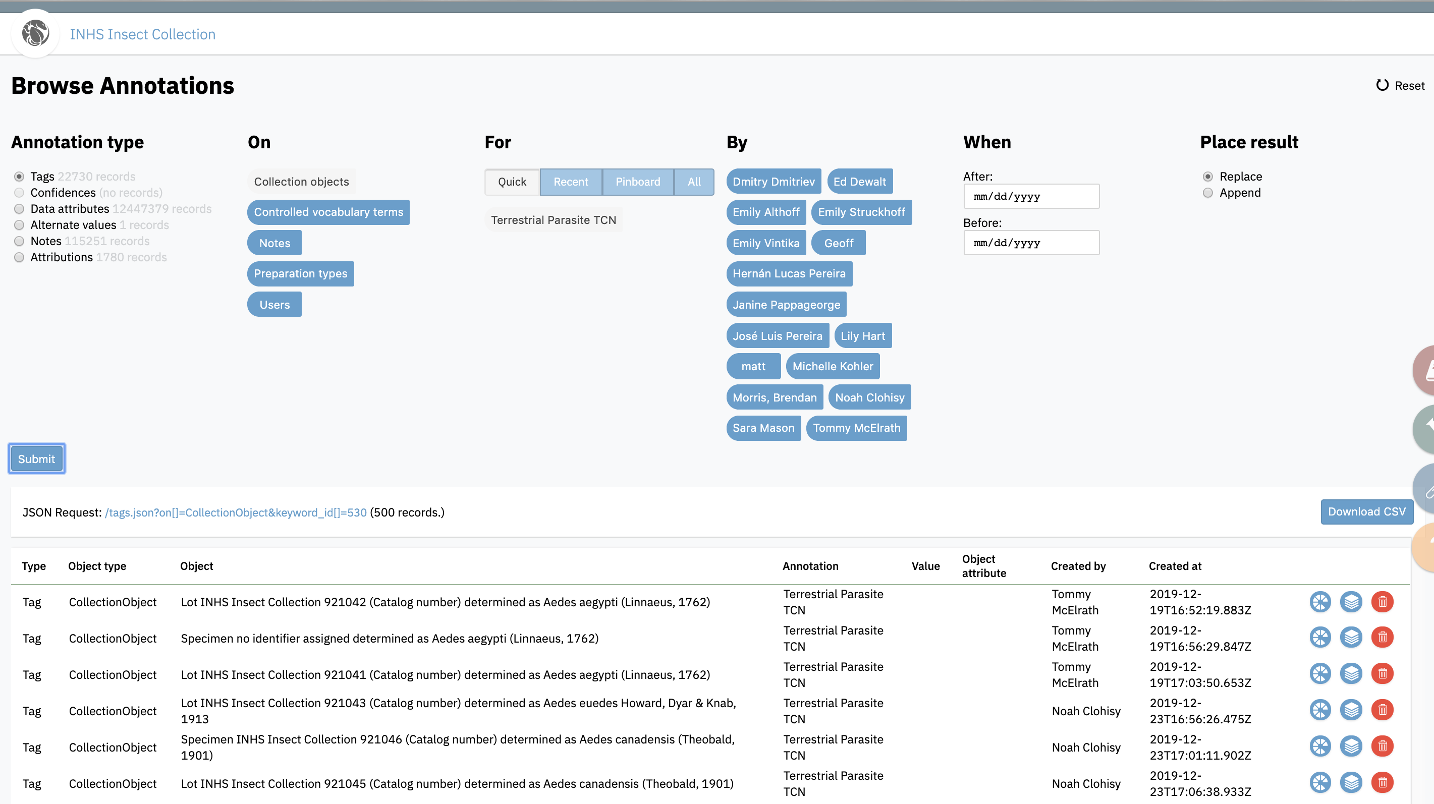 Collection object filter - searching by tags broken · Issue #1306 · SpeciesFileGroup/taxonworks ...
