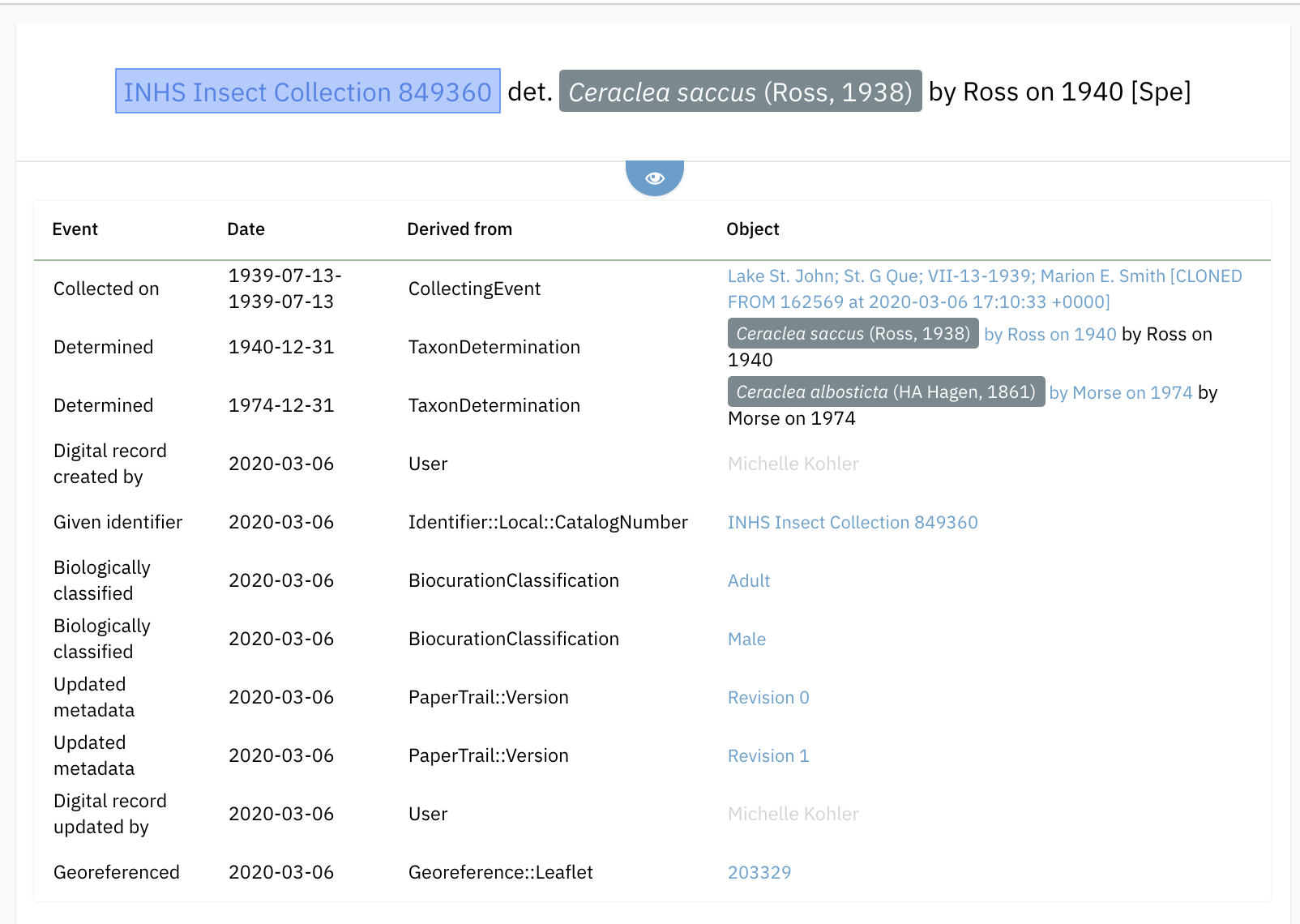 Taxon determinations on Collection Objects displaying in wrong "order" · Issue #1355 ...