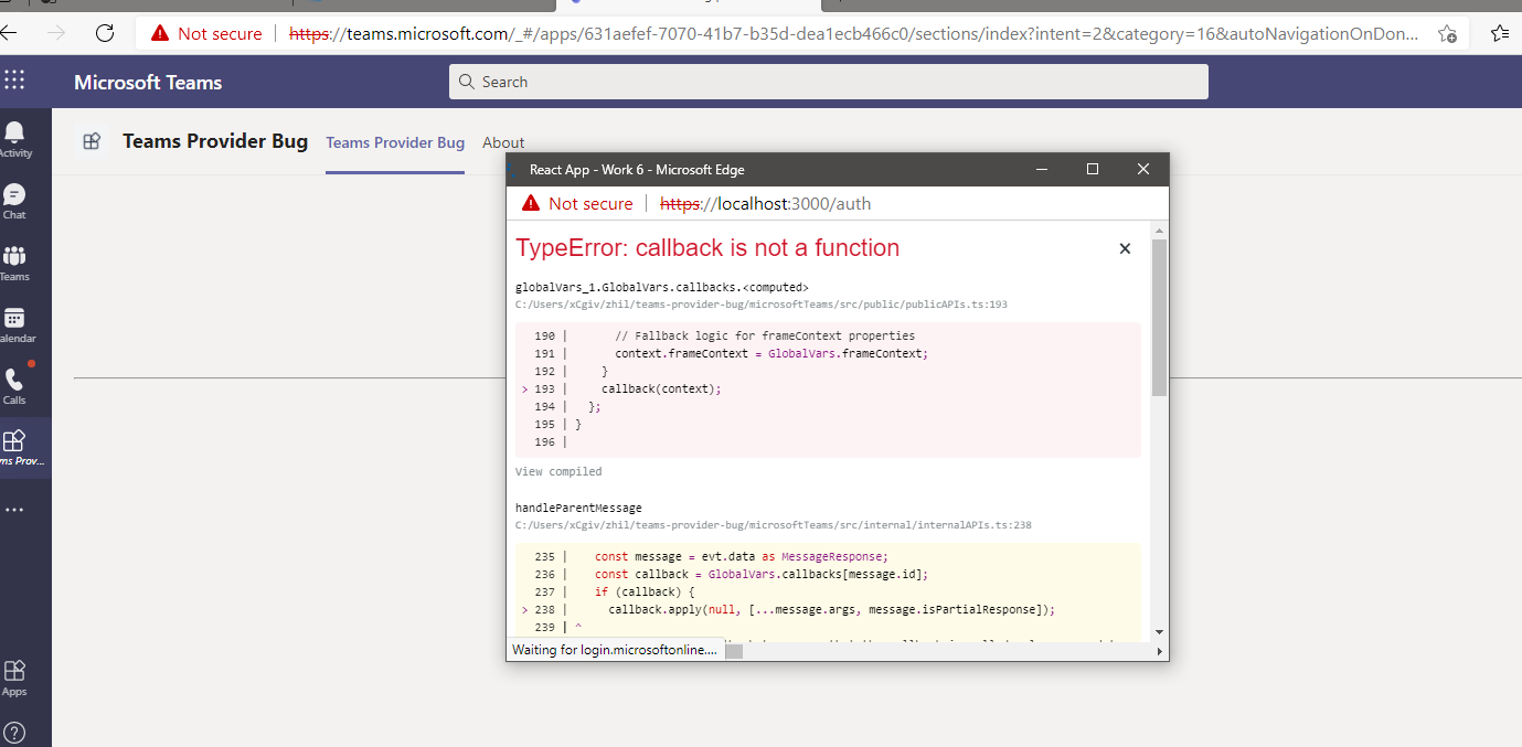 [BUG] Teams Provider - TypeError: callback is not a function · Issue #930 · microsoftgraph ...