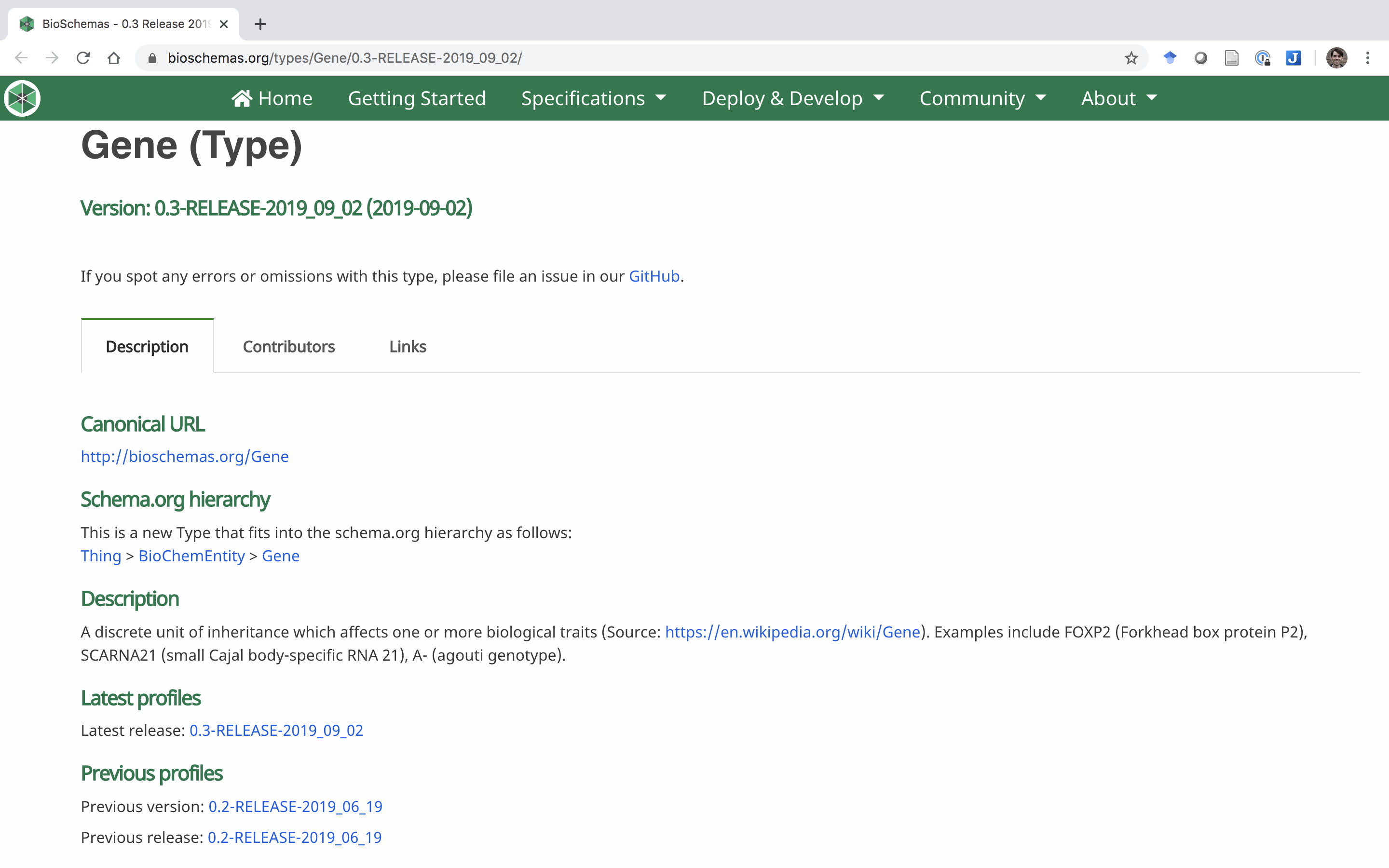 Types display template has wrong subheadings · Issue #380 · BioSchemas/specifications · GitHub