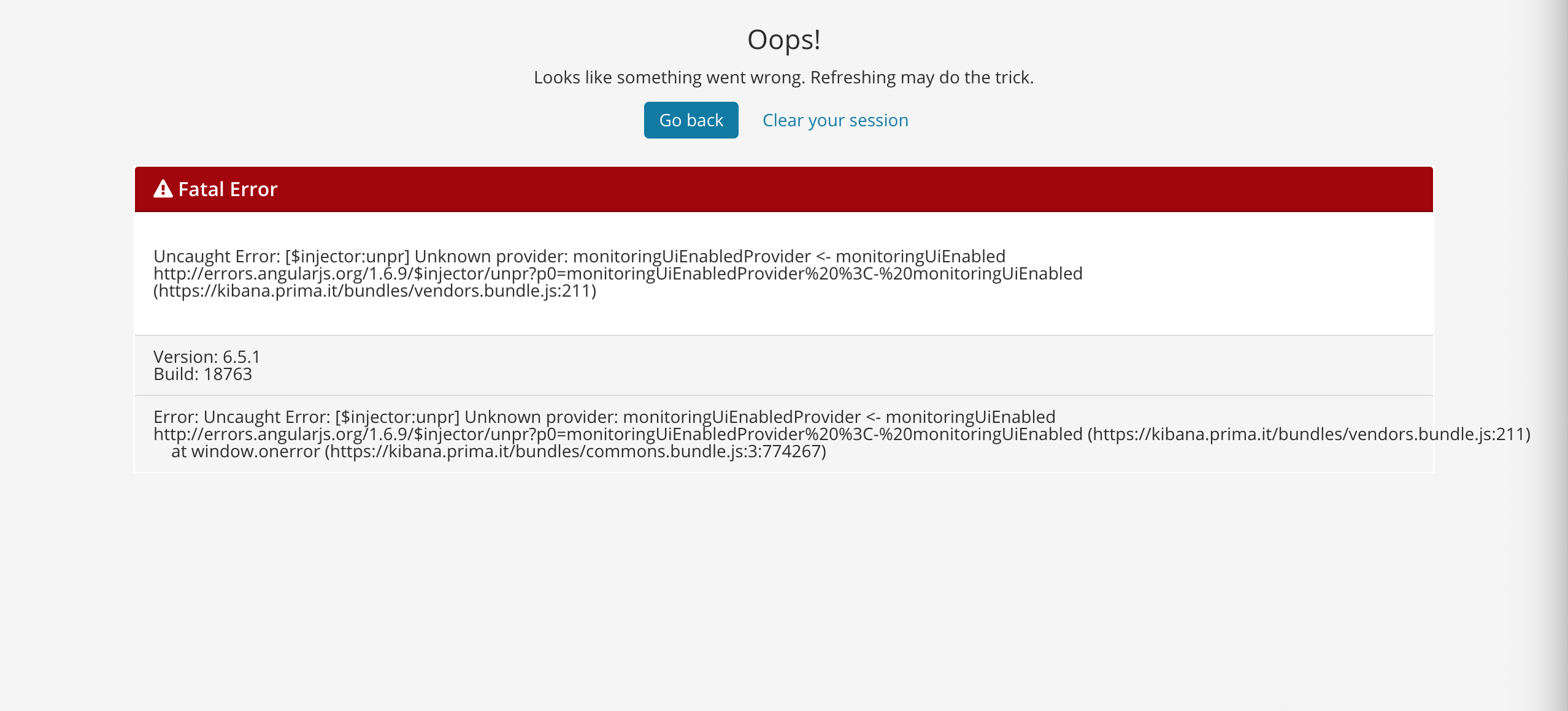 Unable to use kibana 6.5.1: Unknown provider: monitoringUiEnabledProvider · Issue #26478 ...