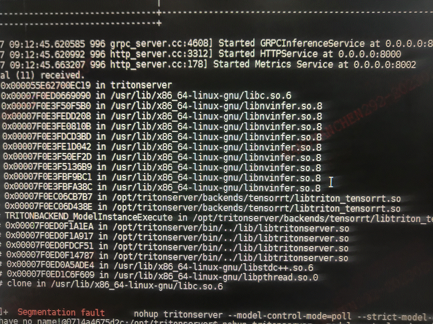 Signal 11 received while stress testing · Issue #5328 · triton ...