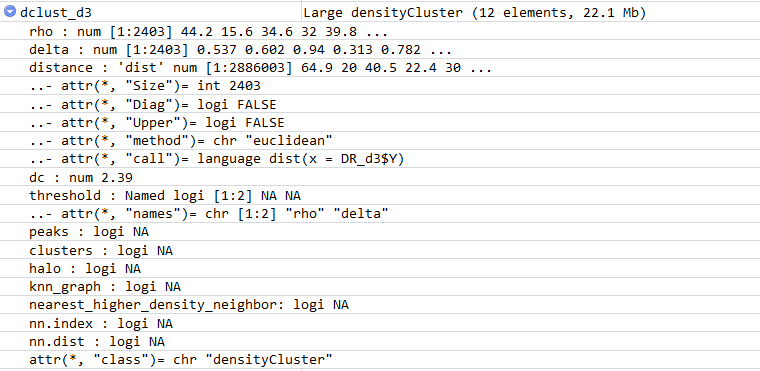 densityClust error producing 'NA' in output · Issue #15 · thomasp85/densityClust · GitHub