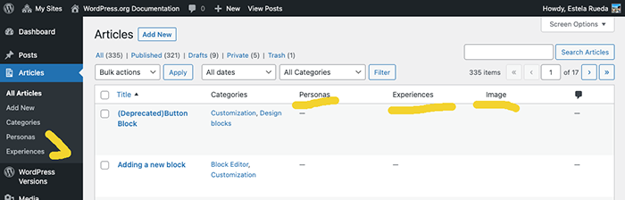 Remove personas and experiences from documentation · Issue #46 · WordPress/wporg-documentation ...