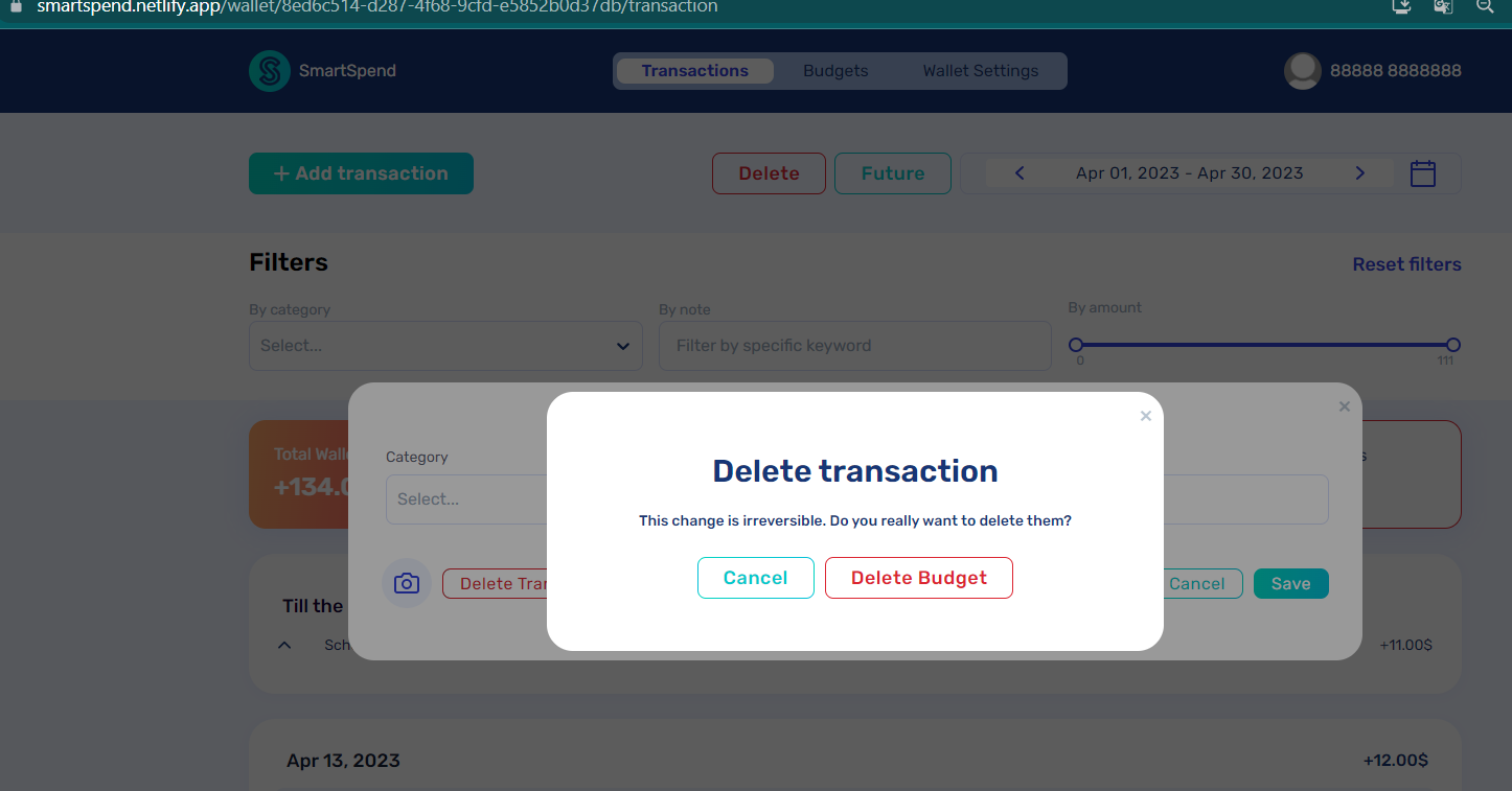 Update modals to confirm Transaction and Categories deletion · Issue #594 · BinaryStudioAcademy ...
