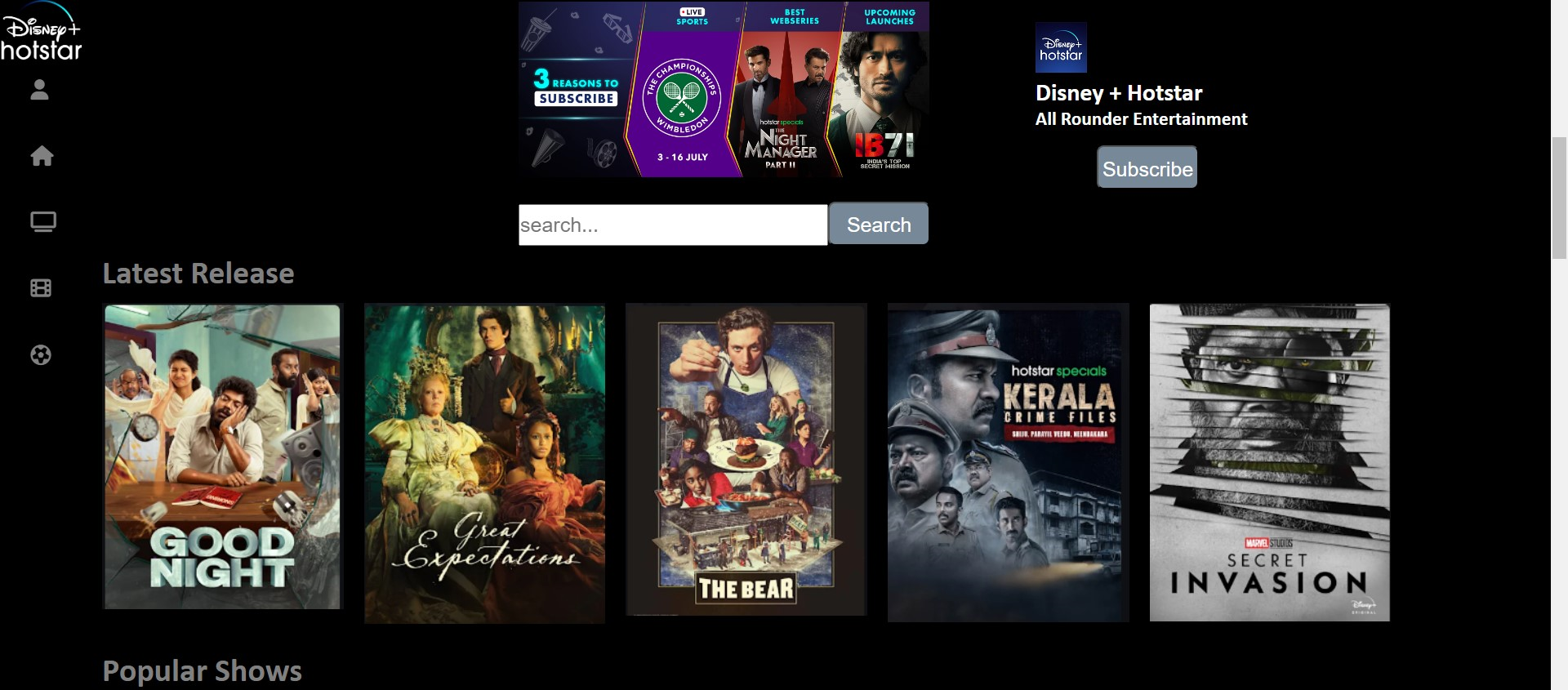GitHub - Shivanidas1045/Hotstar-Clone
