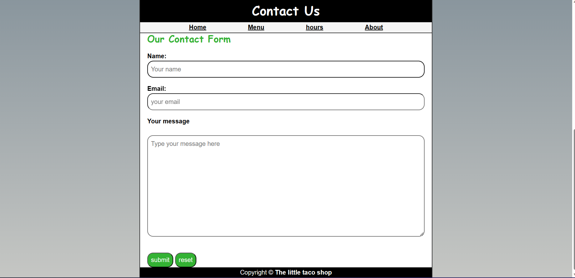 GitHub - ayushmane77/tacos_shop: 🌮🌮 A tantalizing taco-themed website featuring mouthwatering ...
