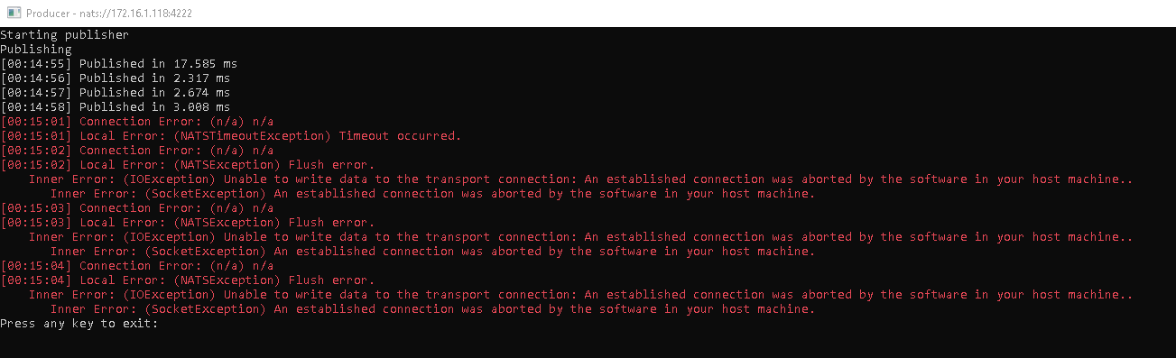 Unable to fail over in clustered setup · Issue #315 · nats-io/nats.net.v1 · GitHub