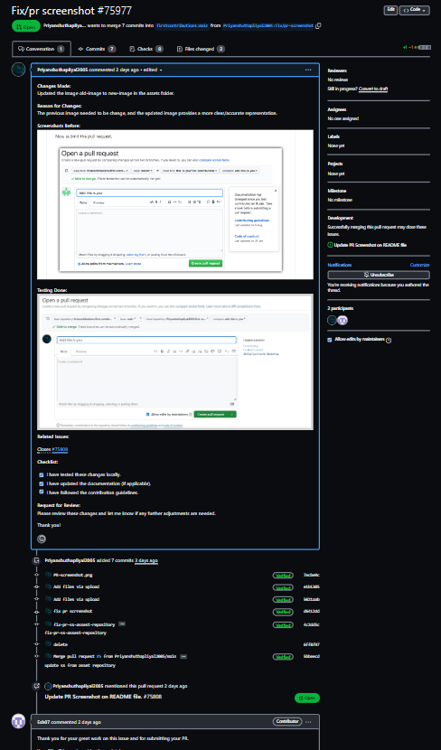 Update PR Screenshot on README file. · Issue #75808 · firstcontributions/first-contributions ...