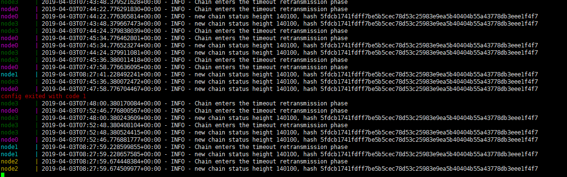 Using docker-compose to deploy CITA, once the node is shut down after ...
