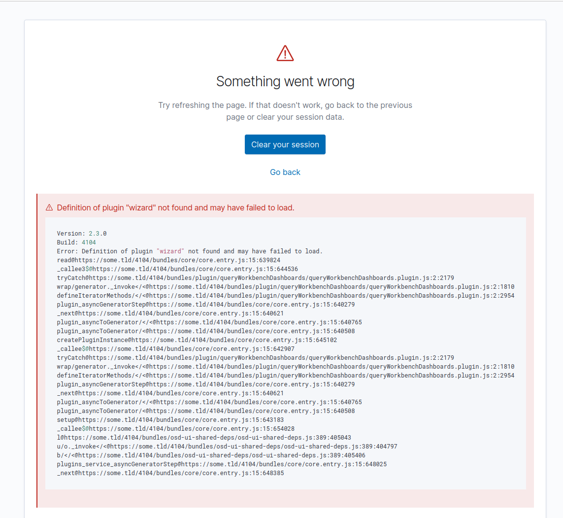 Enabling the drag&drop wizard breaks OS dash[BUG] · Issue #2406 · opensearch-project/OpenSearch ...