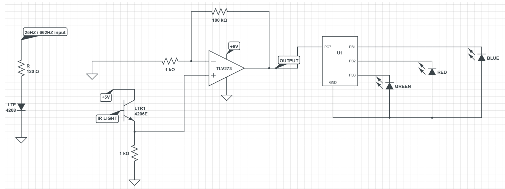GitHub - wenxiwei00/ATmega32U4--2.4--LTE-LTR-opamp: 用LTE发射红外光，用LTR接收红外光。接收到不同频率，就亮不同的灯。