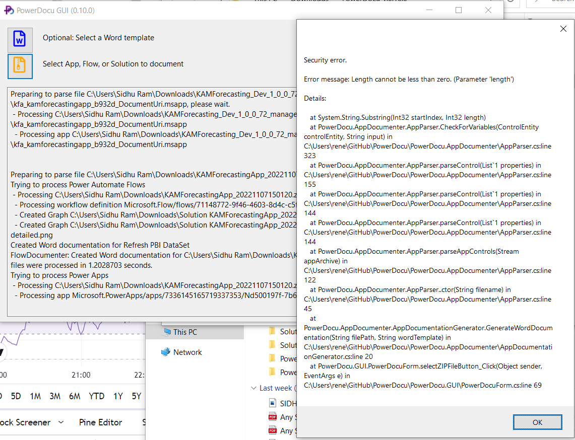 Error - Length cannot be less than zero · Issue #50 · modery/PowerDocu · GitHub
