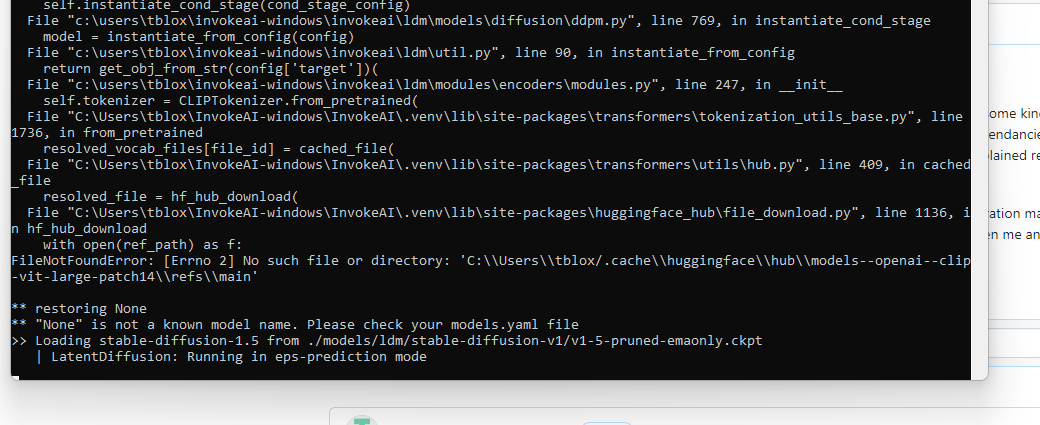Bug Error During Invoke Launch After Windows Install · Issue 1509 · Invoke Aiinvokeai · Github