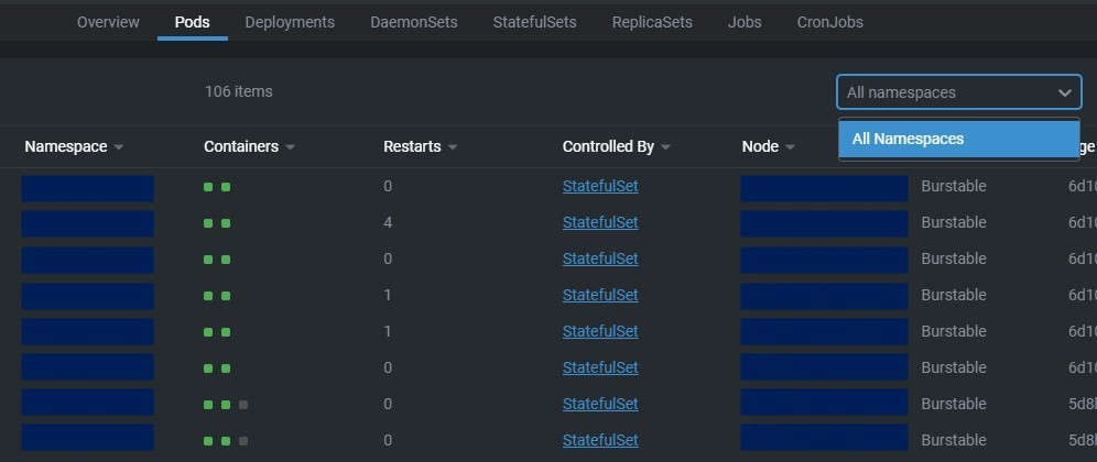 Lens not listing the namespaces in the drop-down filter · Issue #2696 · lensapp/lens · GitHub