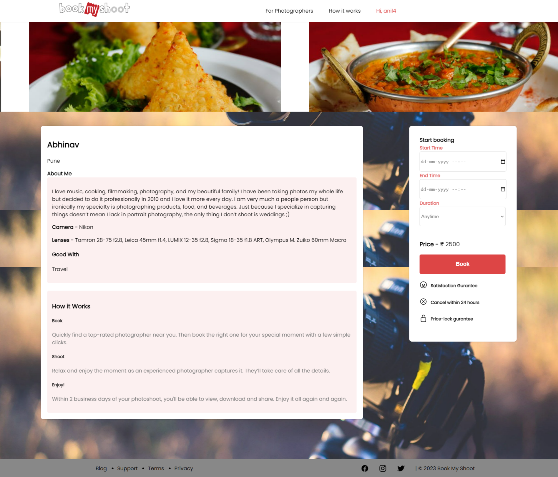 GitHub - git-rishab/photographer-booking-system: The photographer booking system empowers logged ...