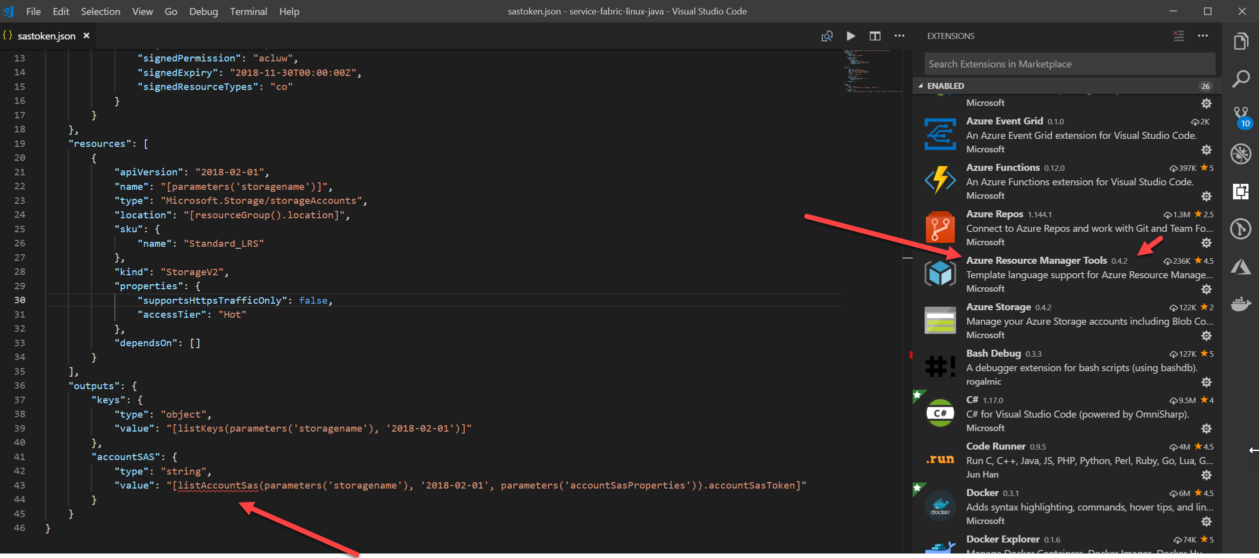 Listaccountsas Is Not Recognized · Issue 143 · Microsoftvscode Azurearmtools · Github