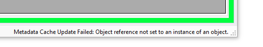 Metadata Cache Update Failed: Object reference not set to an instance of an object. · Issue ...
