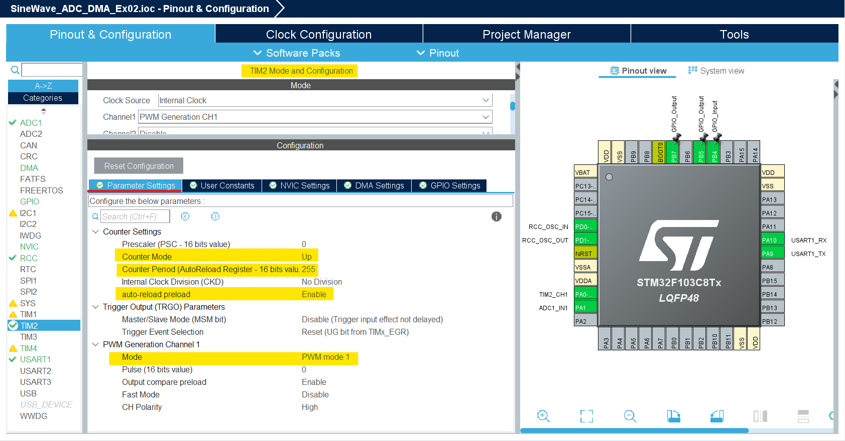 GitHub - BernardoLima92/STM32F103_SineWave_ADC_DMA_Ex02: Generating of ...