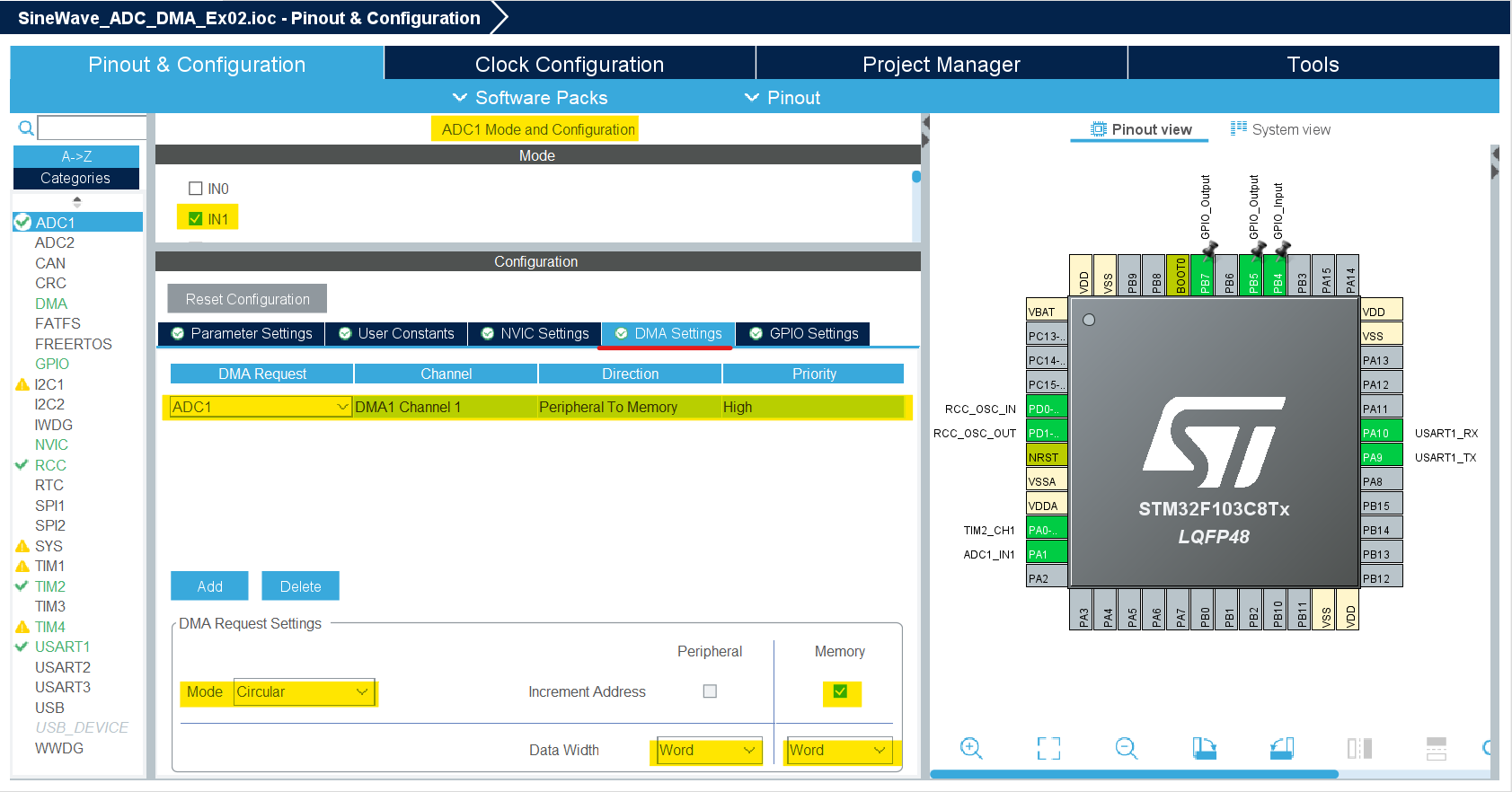 GitHub - BernardoLima92/STM32F103_SineWave_ADC_DMA_Ex02: Generating of a sinusoidal signal using ...