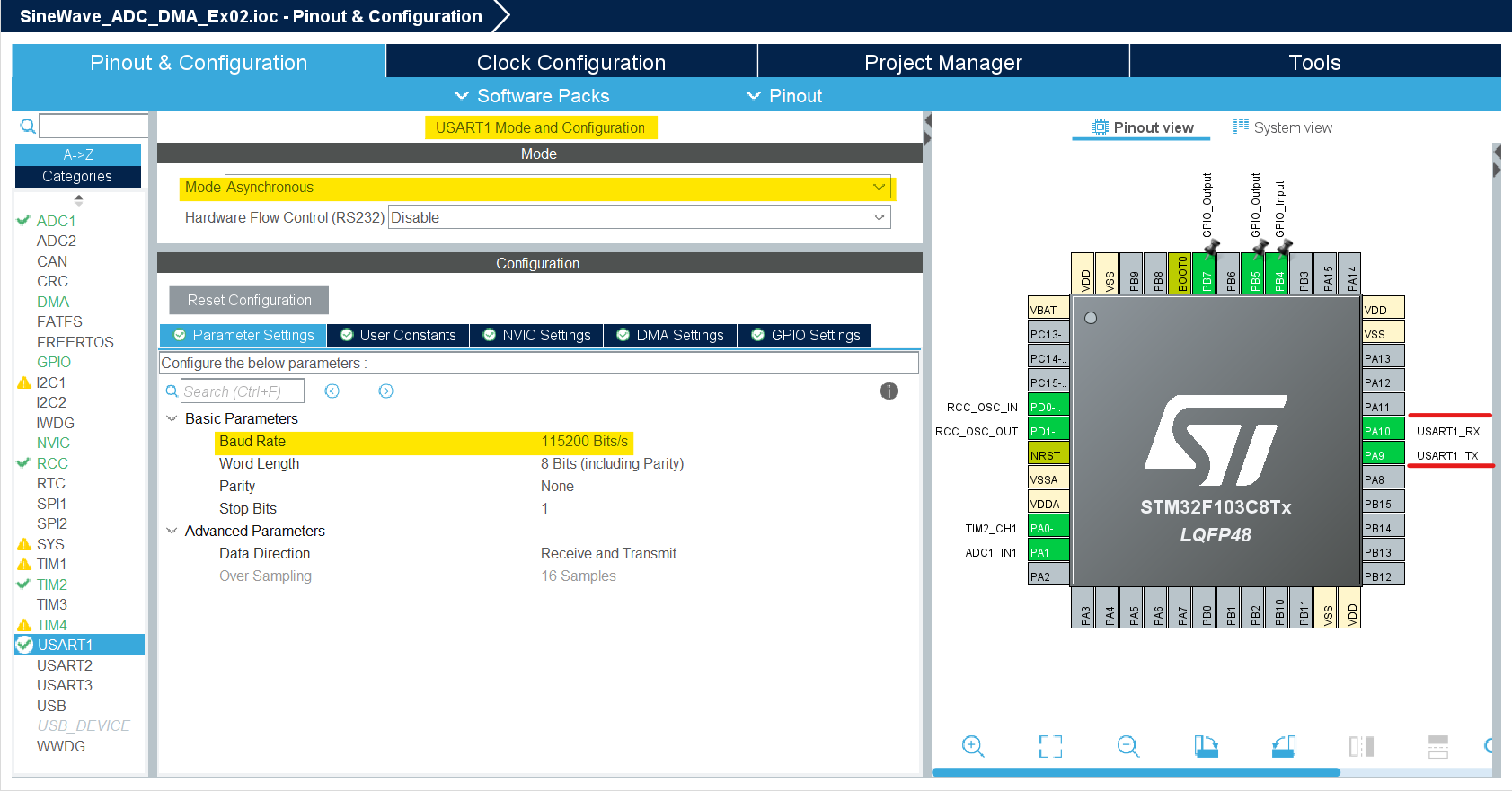 GitHub - BernardoLima92/STM32F103_SineWave_ADC_DMA_Ex02: Generating of a sinusoidal signal using ...