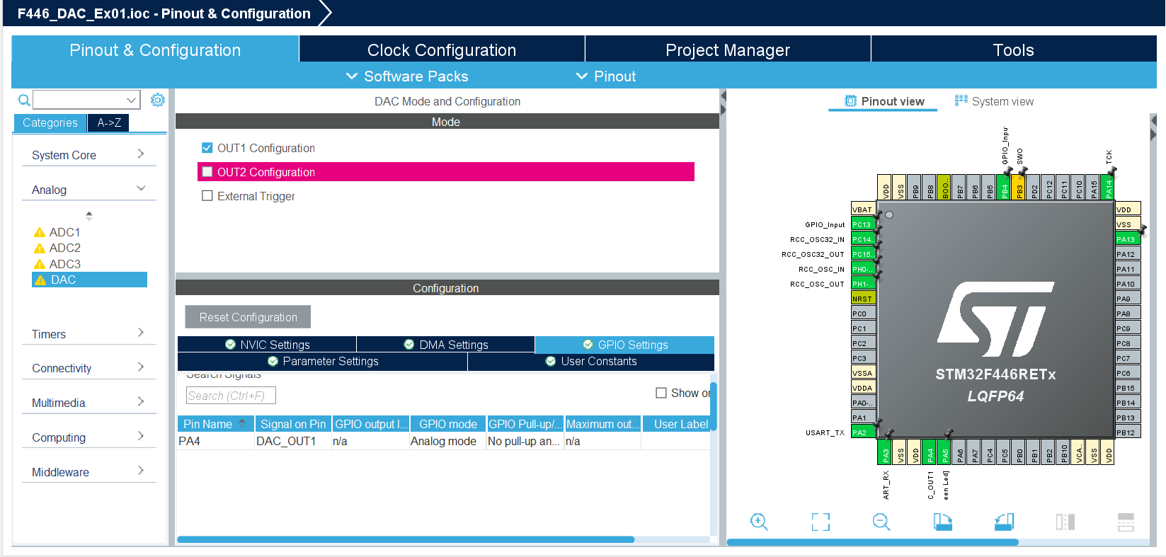 GitHub - BernardoLima92/STM32F446_DAC_Ex01: Usando o DAC da maneira mais simples possível.