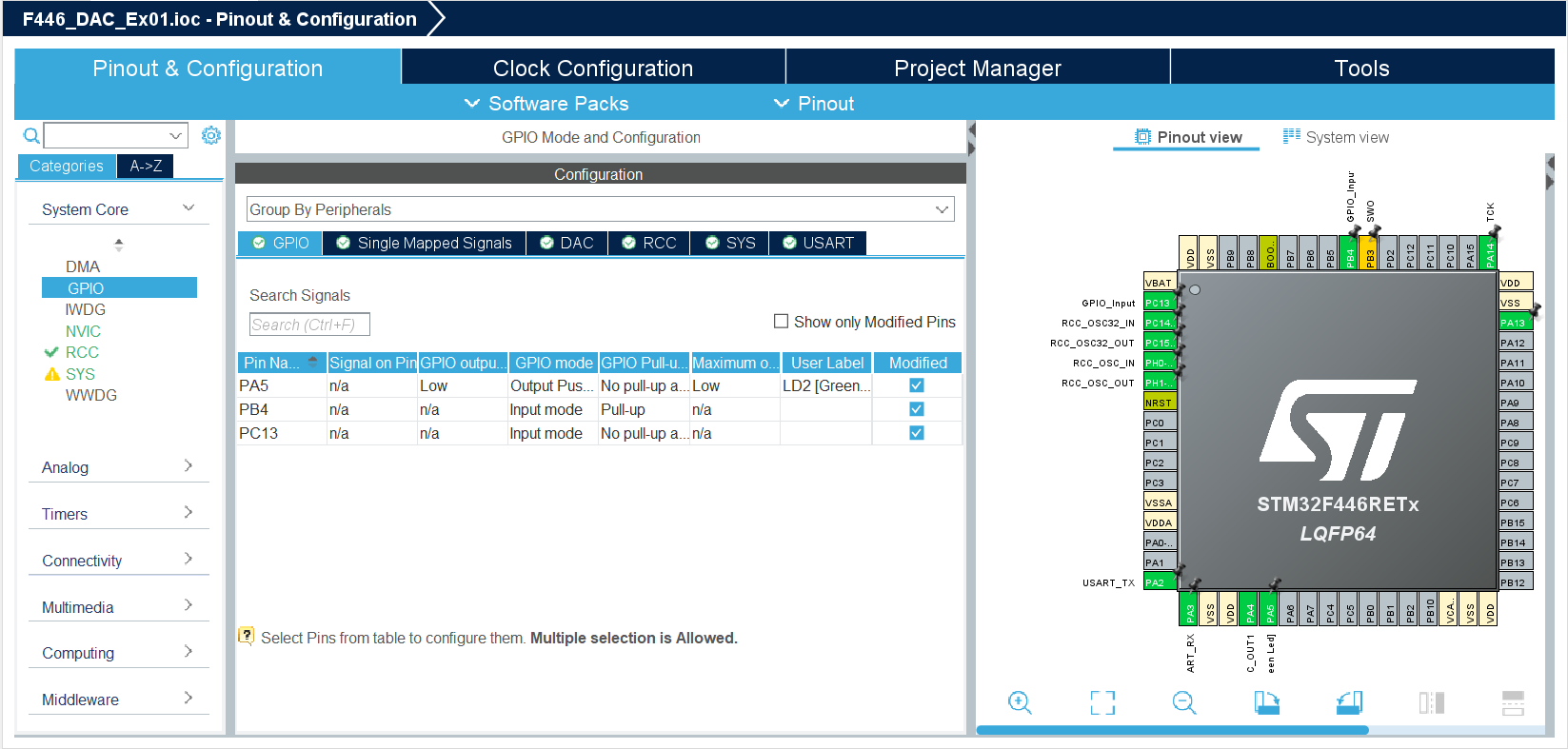 GitHub - BernardoLima92/STM32F446_DAC_Ex01: Usando o DAC da maneira mais simples possível.