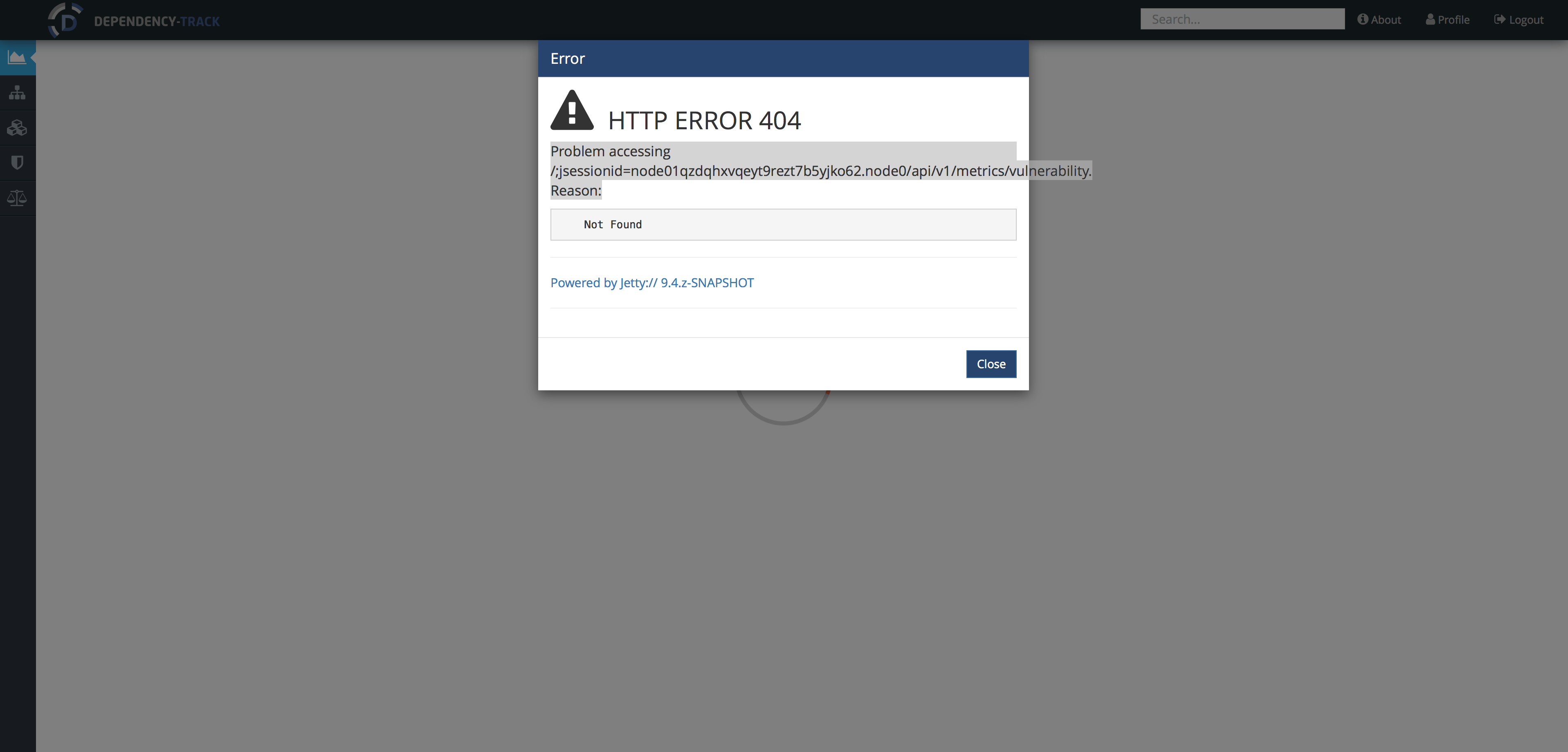 Dependency Track Landing Page Throws Error · Issue 184 · Dependencytrackdependency Track · Github