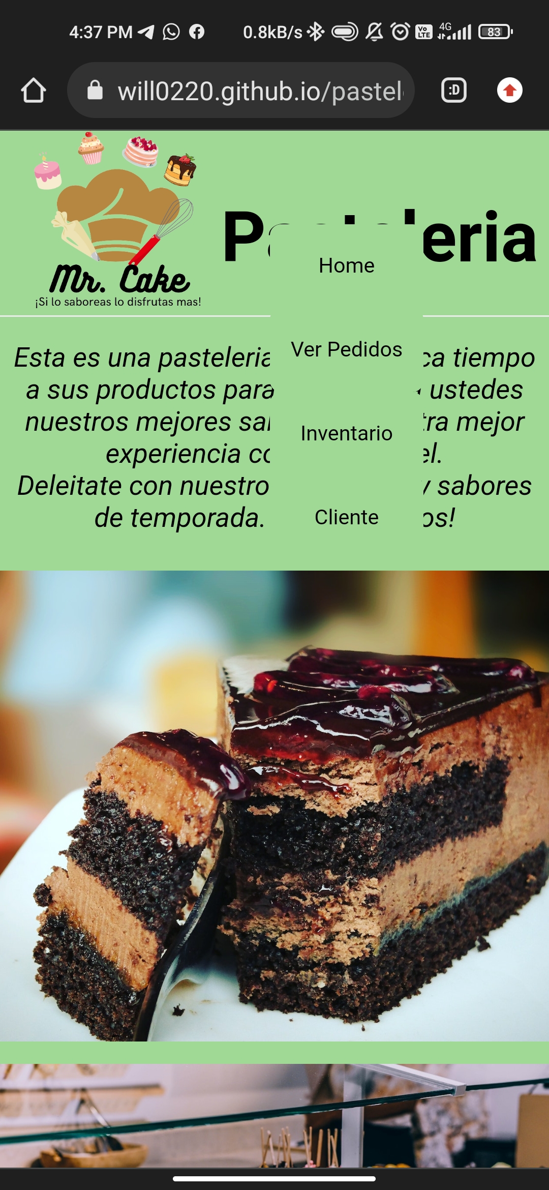 Practica Html Pasteleria, ya lo pueden visualizar! · Launch-X-Latam MisionFrontEnd · Discussion ...