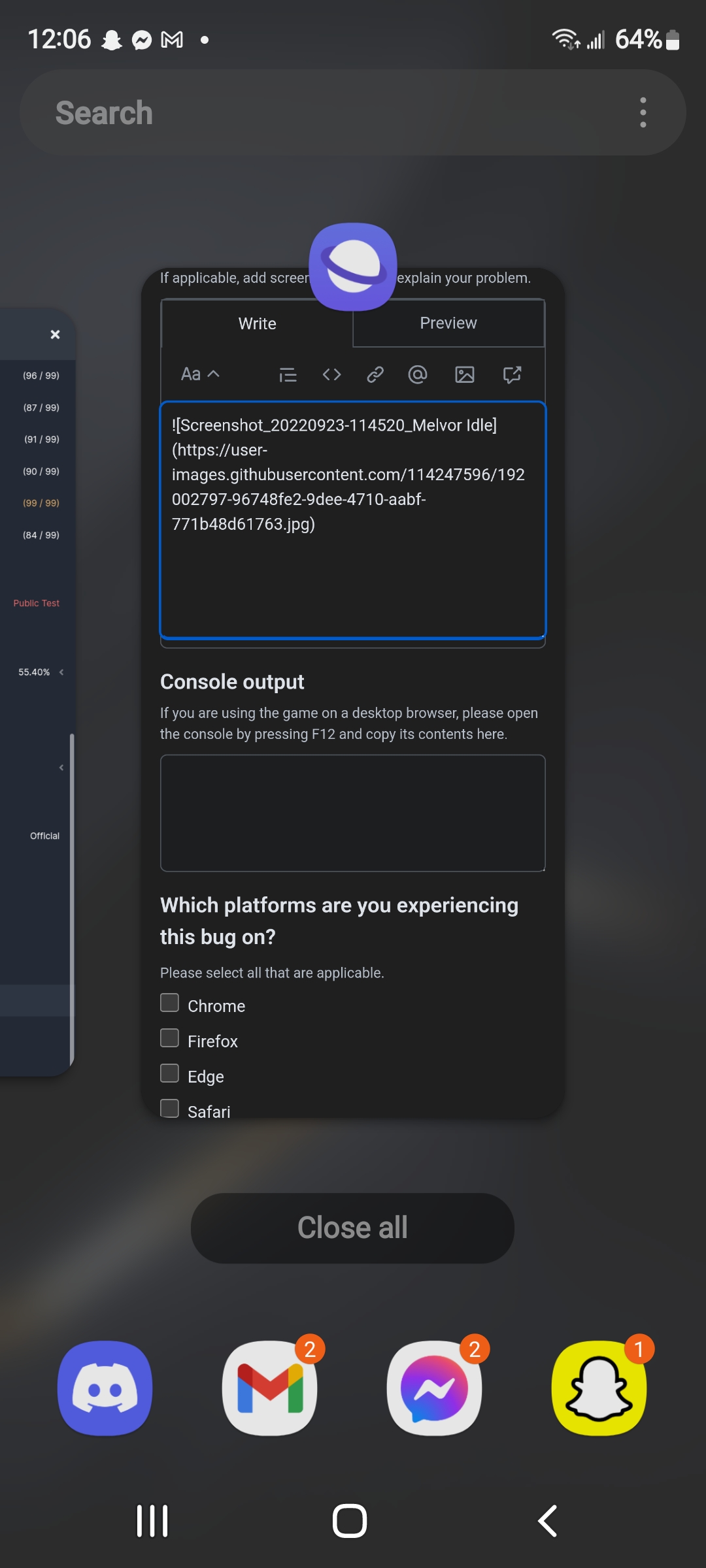 [Bug]: Game Size Small - Mobile Starting · Issue #2602 · MelvorIdle/melvoridle.github.io · GitHub