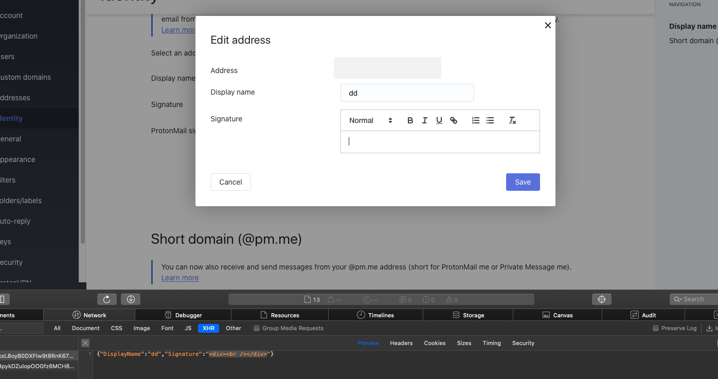 Empty signature will save ` ` · Issue #177 · ProtonMail/proton-mail-settings · GitHub