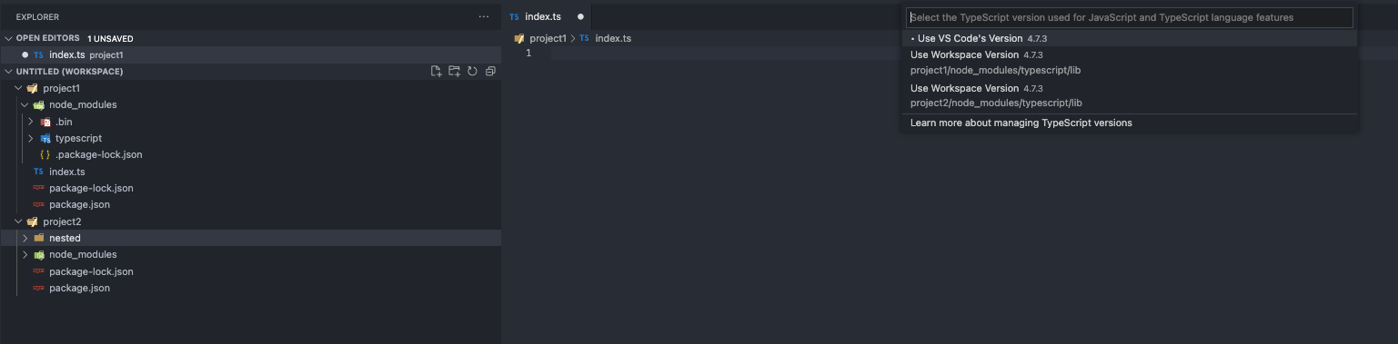 Workspace Typescript Version Not Detected For Nested Folders Ie Monorepo · Issue 151711