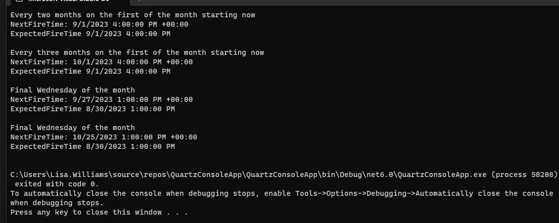 CronExpression fails to set the nextRunDate accurately · Issue #2115 · quartznet/quartznet · GitHub