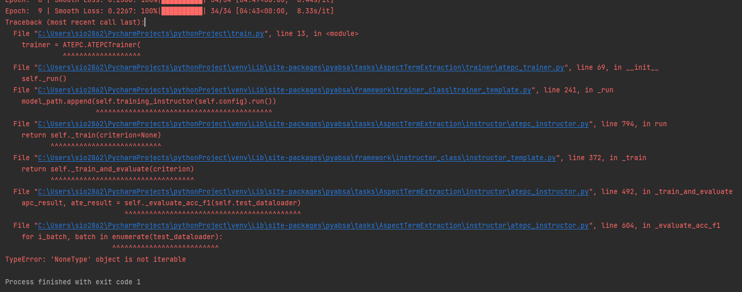 TypeError: 'NoneType' object is not iterable - Train custom dataset from english checkpoint ...