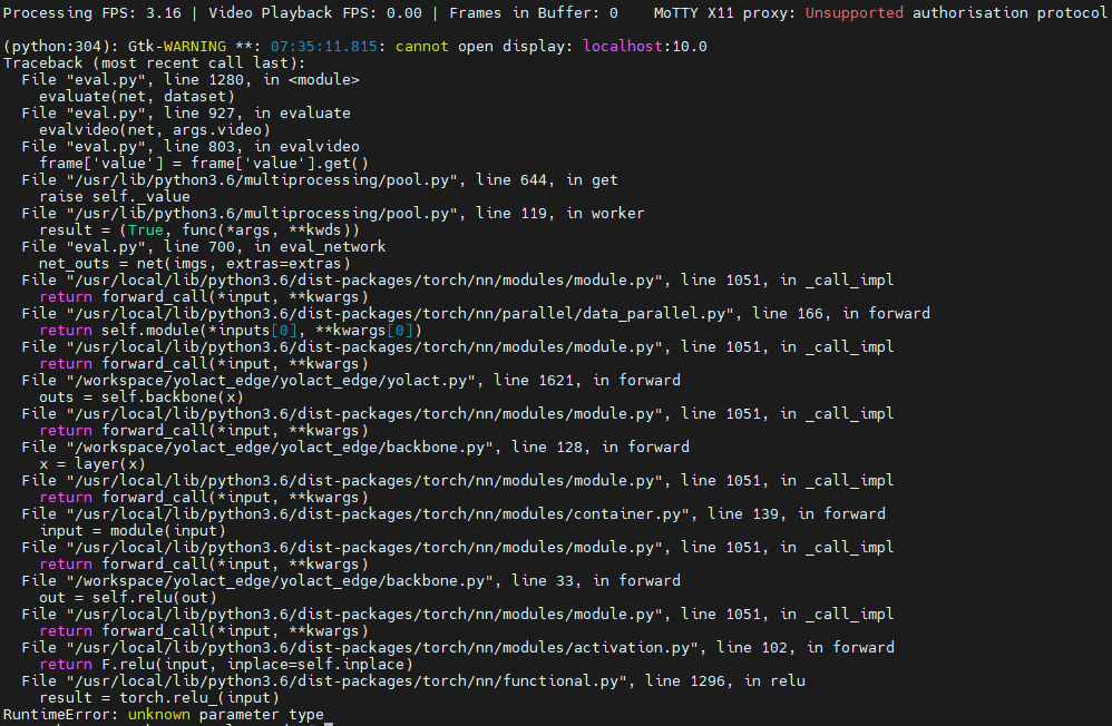 RuntimeError : unknown parameter type · Issue #197 · WisconsinAIVision/yolact_edge · GitHub