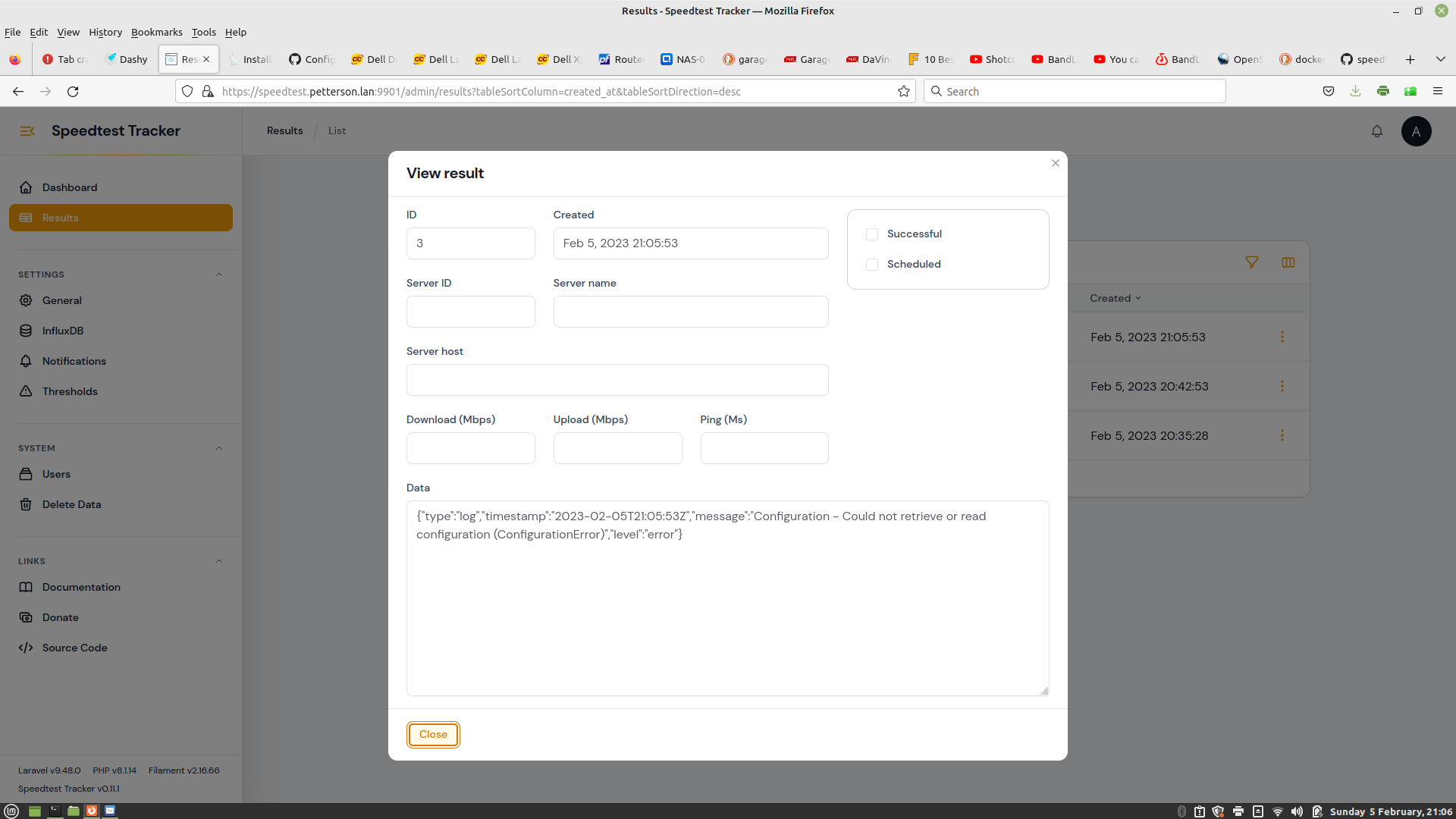 Configuration - Could not retrieve or read configuration (ConfigurationError) - Back again ...