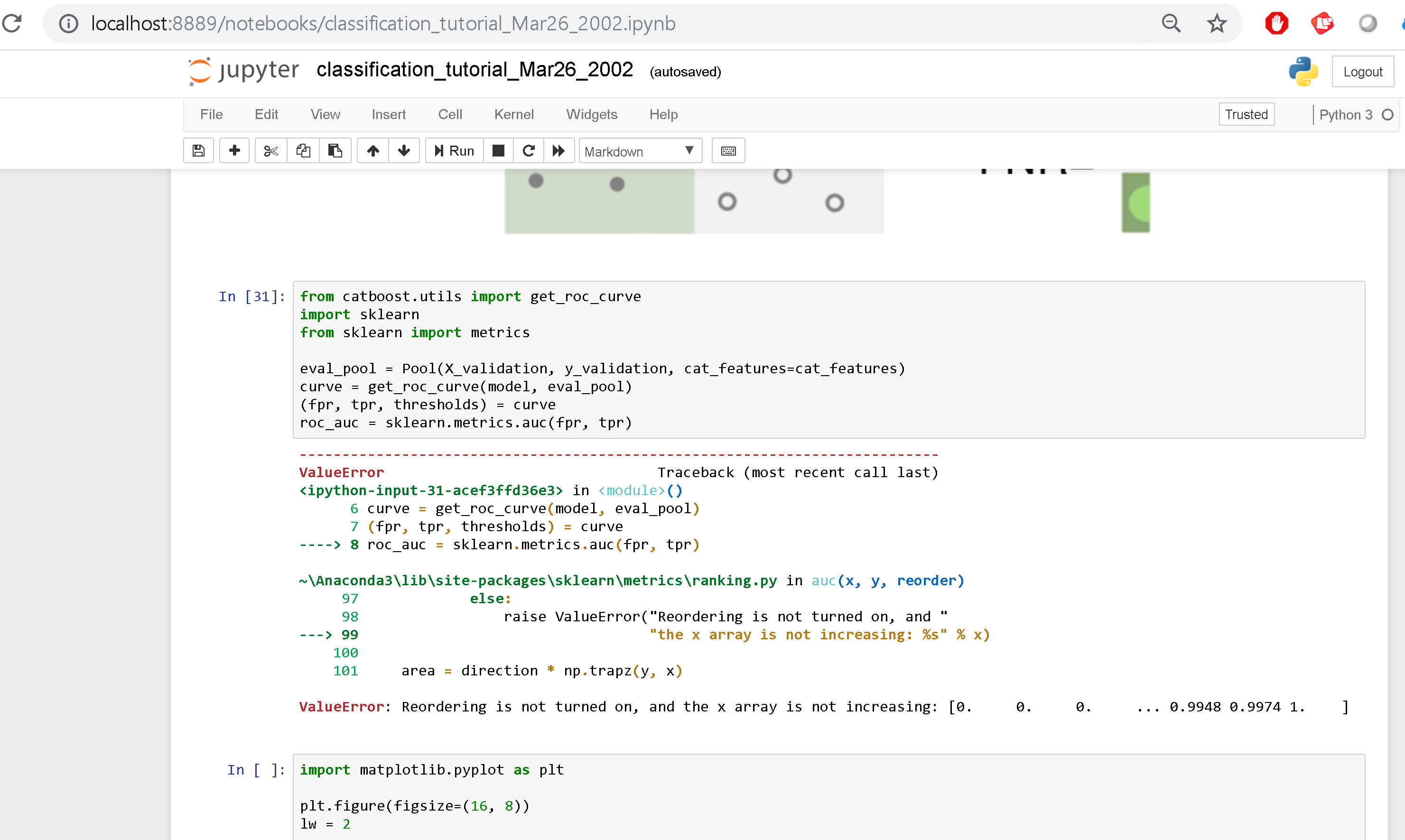 Tutorial Error Roc Auc Sklearn Metrics Auc Fpr Tpr · Issue 750 · Catboost Catboost · Github